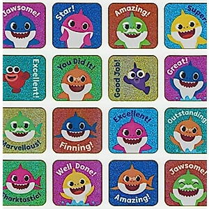 Paper Projects 01.70.30.041 Baby Shark Potty Training Includes 56 Sparkly Stickers | Colourful Chart is Wipe-Clean, Blue, 29.7cm x 42cm