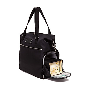 Sarah Wells Lizzy Breast Pump Bag - Compatible with Spectra, Medela, and More - Insulated Cooler Pocket (Black)