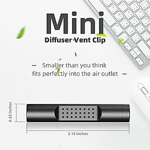 AROEVE Air Purifier Mini Diffuser Vent Clip Design for MK03, MK04, MKD05, MK07, MK08W, Include A Essential Oil Diffuser and 10 Packs Cotton Pads, Black