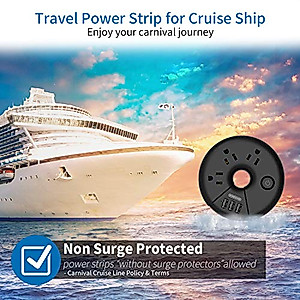 Power Strip with USB Ports Bundle, NTONPOWER Portable Desktop Charging Station with 3 Outlets 3 USB, 5 ft Extension Cord and 25 ft Extension Cord, Compact for Home, Office, Dorm Room, Cruise, Black