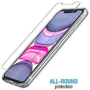 FlexGear Case for iPhone 11 with 2X Glass Screen Protectors [Full Protection] - Crystal Clear