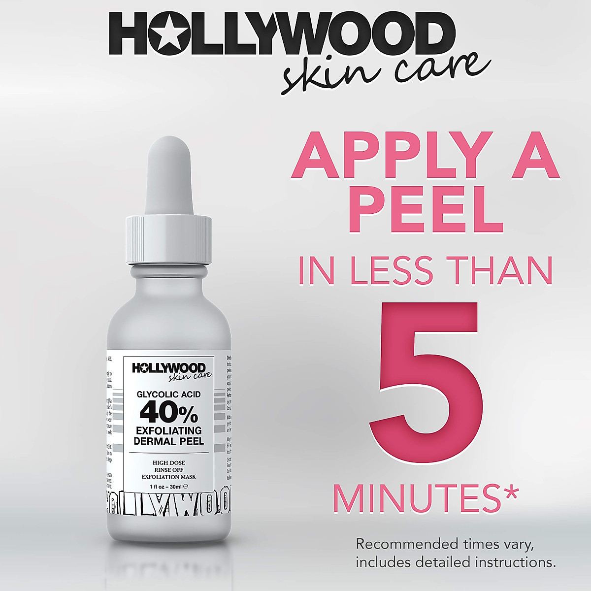 Glycolic Acid Peel for Face - Professional Grade Chemical Peel with 40% AHA, Resurfacing Face Peel for Acne Scars, Keratosis Pilaris Treatment, Wrinkles - Collagen Boost Facial Peel - 1 fl oz