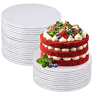 20 Pcs 12 Inch Round Cake Drum Round Boards Cardboard 0.4 Inch Thick Cake Drums Cake Decorating Supplies for Wedding Birthday Party (White)