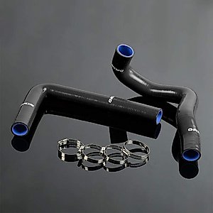 Radiator Coolant & Heater Silicone Hose Kit Compatible with Toyota Supra JZA80 2JZ-GTE Turbo Non VVTI 1993-1998 (Black -With Clamp Set)