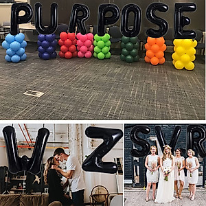 TONIFUL 40 Inch Large Black C Letter Balloons Jumbo Helium Balloons,Foil Mylar Big Alphabet Balloons for Birthday Party Anniversary Supplies Decorations