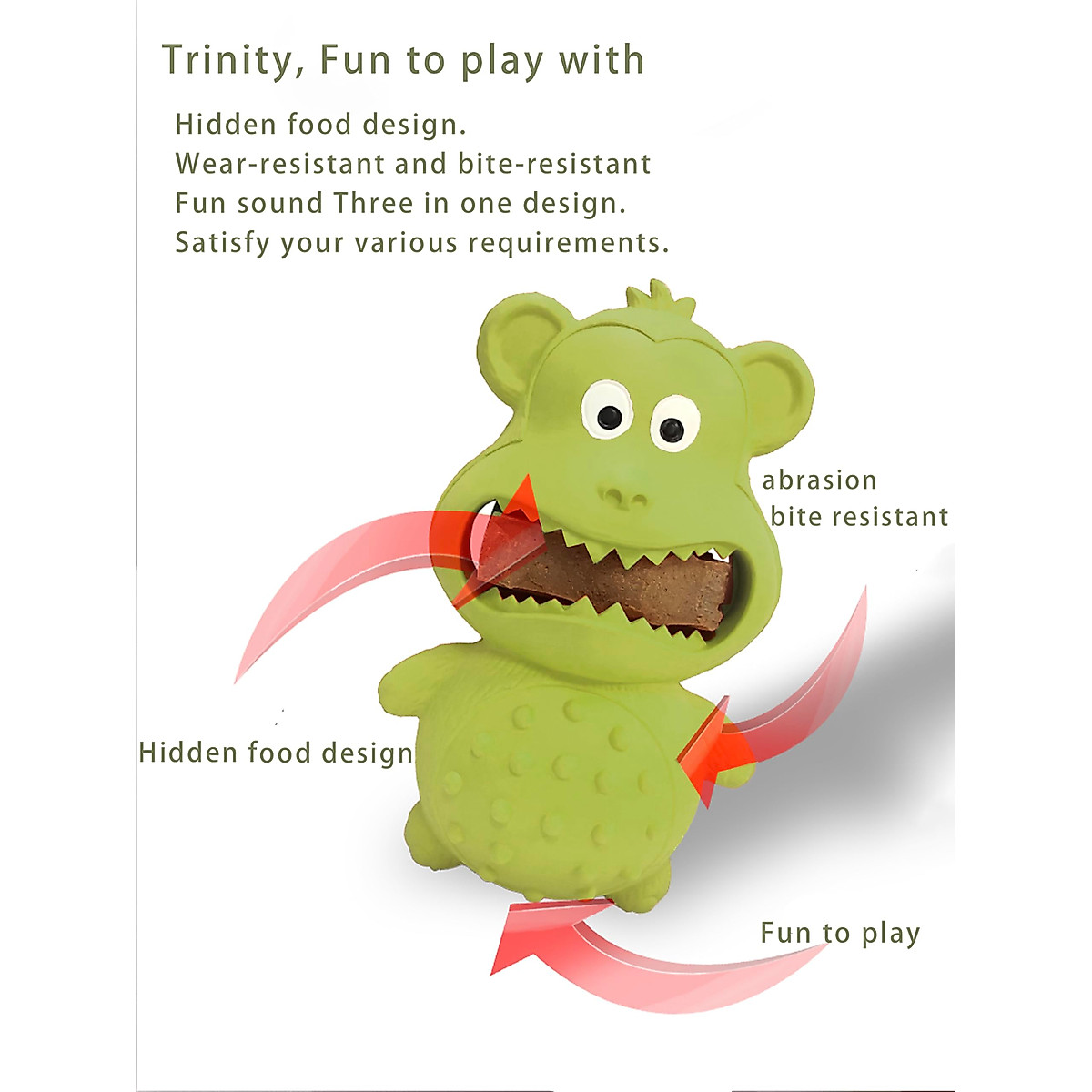 LQZHYL Dog Chew Toys 3 Pack for Aggressive Chewers, Rubber Dog Toys,Multifunctional Teeth Cleaning and Gum Massage, Tough Toys with Natural Rubber for Large and Medium Dog (Greens)