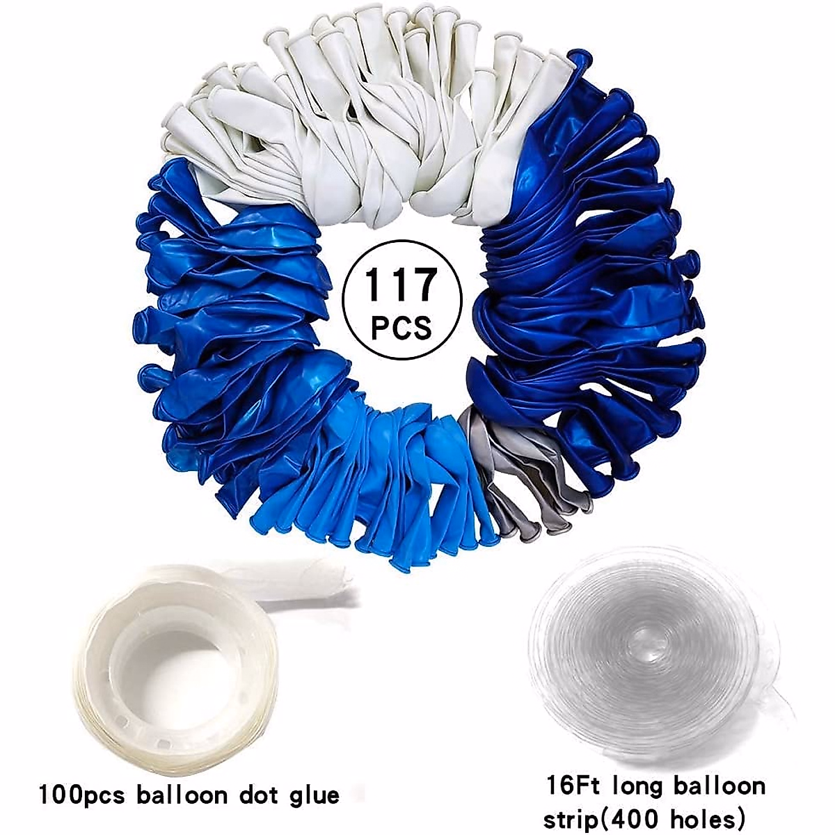 Blue Balloons Garland Arch Kit Blue Silver and White Balloons Blue Birthday Decorations Wedding Party Baby Shower Balloon Garland Kit Blue