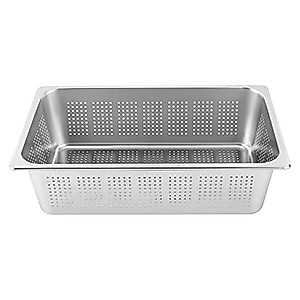 Mgorgeous Anti-Jam Perforated Stainless Steel Steam Table/Hotel Pan, Pack of 2 (6inch)