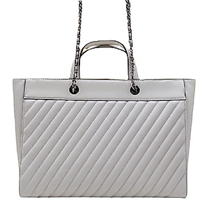 Michael Kors Rose Large East/West Tote Bag Handbag, Optic White
