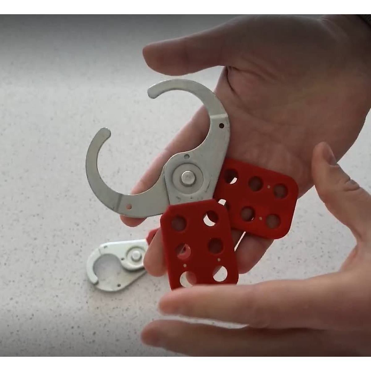 Lockout Tagout Lock Plug and Hasp Set - Plug Lockout for Use Sleeve Sockets RED BAN-D43, Loto Nylon Hasp Lock for Industry Equipment BAN-K02, Safety Padlock Keyed Different BAN-201 Red