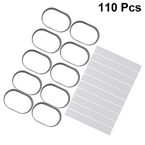 Luxshiny 10PCS Oval Cheesecake Molds with 100pcs Cake Liner Papers, Small Alloy Oval Cheese Half-Cooked Molds Tart Ring Mousse Circle Ring Mold DIY Baking Tools