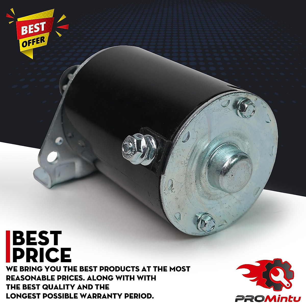 PROMintu 14 Tooth Starter Motor Replaces for 42 inch Craftsman LT1000 LT2000 LT3000 YT3000 DYT4000 Riding Lawn Mower Tractors with Briggs Stratton Intek 17HP 17.5HP 18HP 18.5HP 19HP 19.5HP 20HP