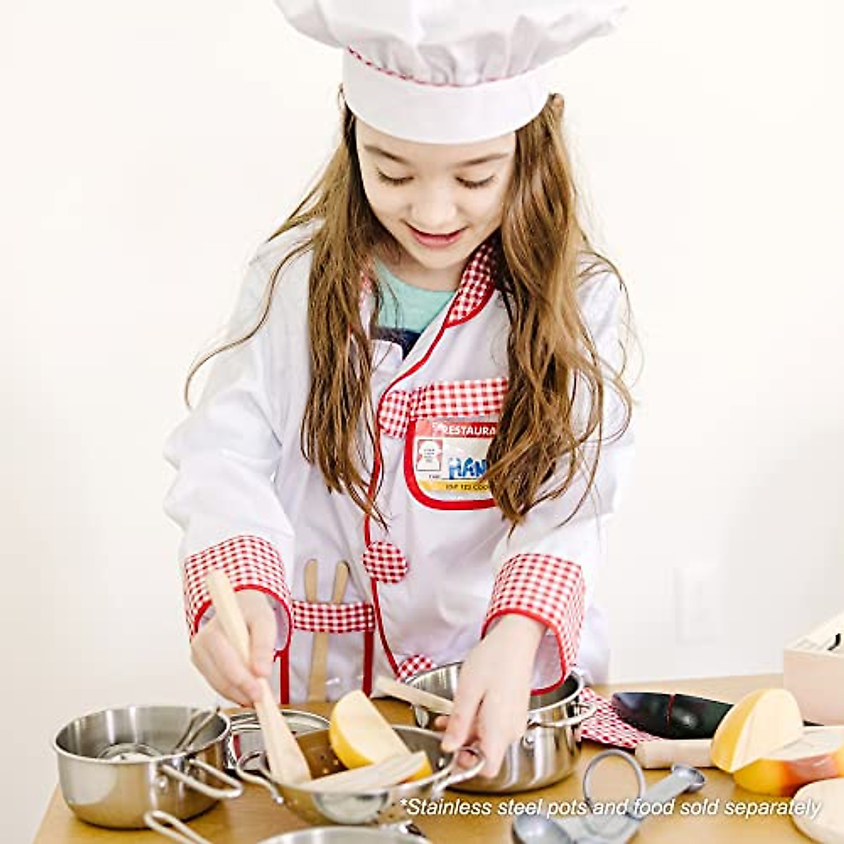 Melissa & Doug Chef Role Play Costume Set With Accessories - Pretend Chef Outfit For Kids Ages 3+
