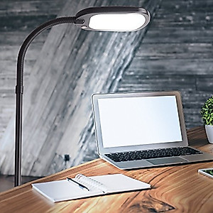 Newhouse Lighting NHFL-AP-BK Apollo LED Floor Lamp Energy-Efficient Natural Reading Artists Crafts Adjustable Gooseneck Task Light, Black