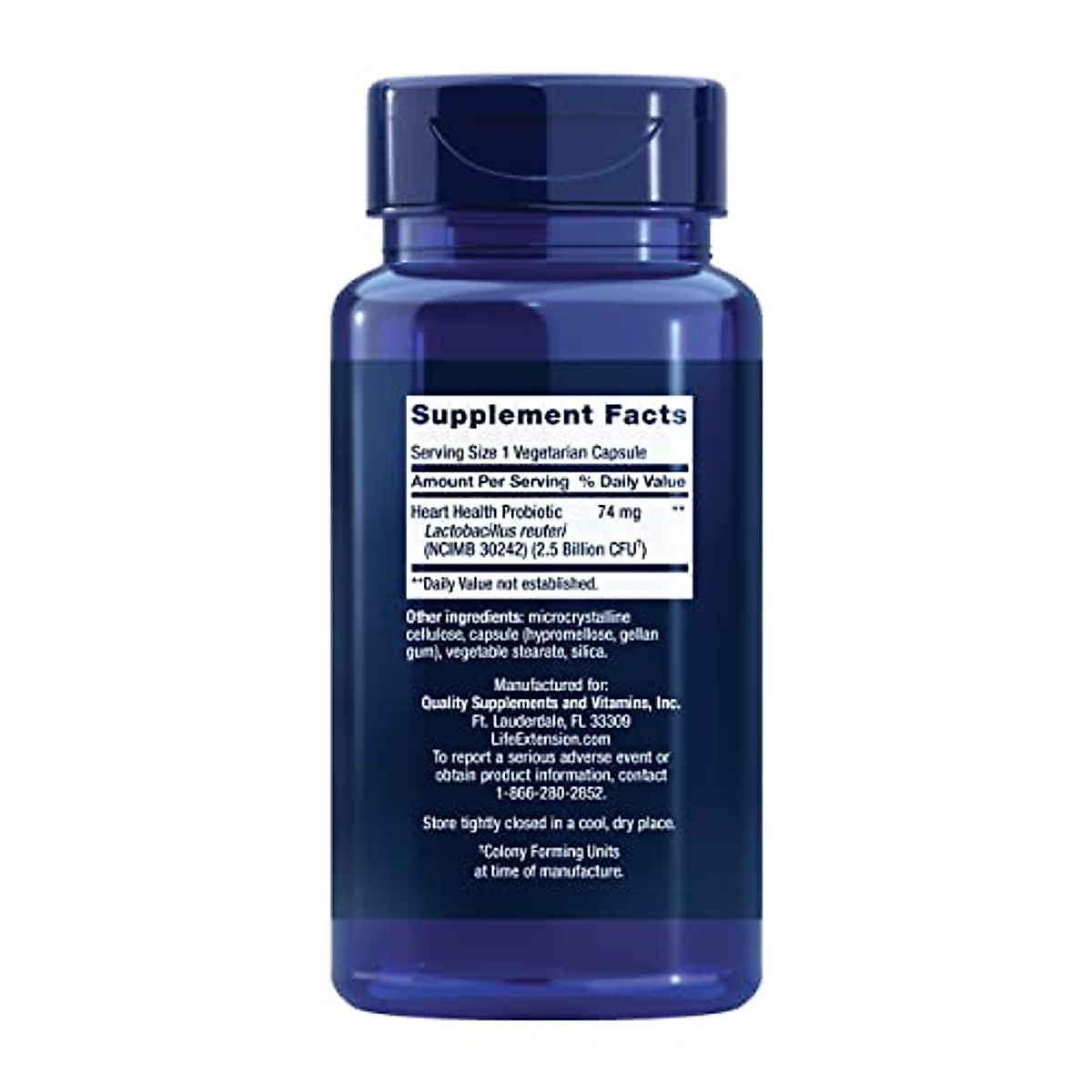 Life Extension FLORASSIST Heart Health - 2.5 Billion CFU Heart Health Support Advanced Probiotics Supplement for Men and Women – Gluten-Free, Non-GMO, Vegetarian – 60 Capsules