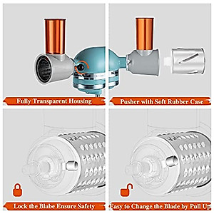 Slicer Shredder Attachment for Kitchen, Kitchenaid Attachments, Cheese Grater Attachment, Vegetable Slicer Attachment, Food Processor Attachment for Kitchen Aid Stand Mixer with 3 Blades (Grey)
