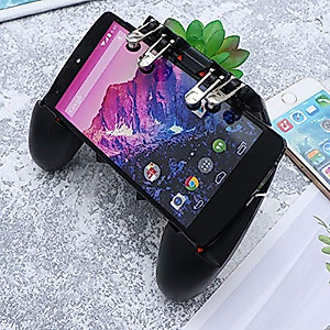AK66 Six Finger All- in- One Mobile Game Controller Fire Key Button for Mobile Game Eating Chicken Artifacts Game Handle (Black) Cell Phone Automobile Accessories