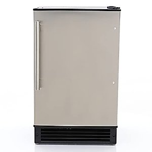 DUURA DCIM15C Crescent Ice Maker Front-Venting for Countertop or Built-in Use No Drain Line Needed, 18-Inches Wide, 15-Lb., Metallic