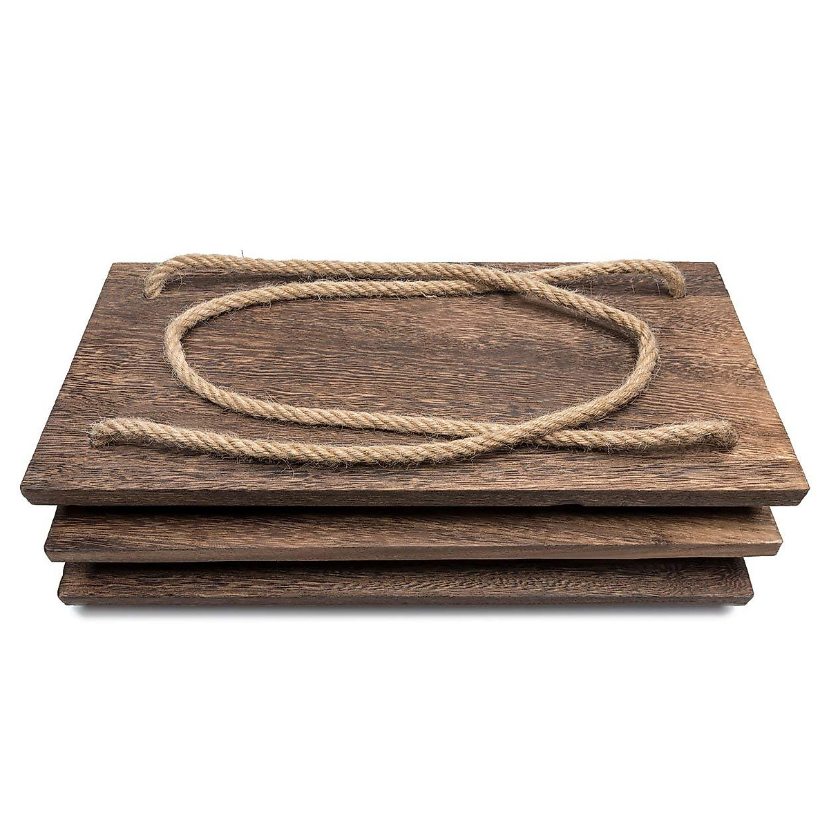 Mkono Hanging Shelves 3 Tier Rustic Wood Floating Wall Shelves Photo Plant Display Hanging Storage Shelf Home Decor for College Dorm Room Decor Bathroom Living Room Bedroom Apartment