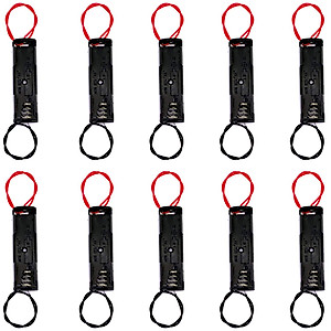 E-outstanding 10PCS Single AA Battery Holder Case with Wire Connections Black 1.5V