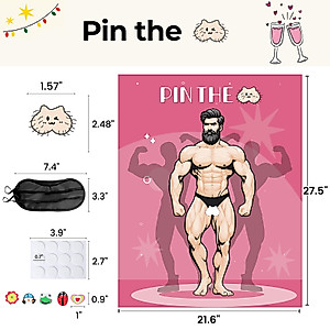 Bridal Shower Bachelorette Party Games, Stickers for 48 Guests Pin The Banana on The Hunk - Funny Hilarious Party Game for Bridal Shower Wedding Engagement Party Games Girls Night