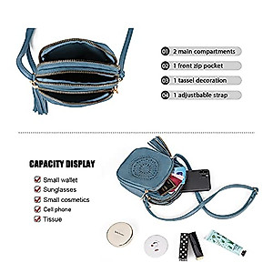 Triple Zip Crossbody Bags for Women Small Cute Cell Phone Purse and Boho Cross body Handbags,Vegan Leather