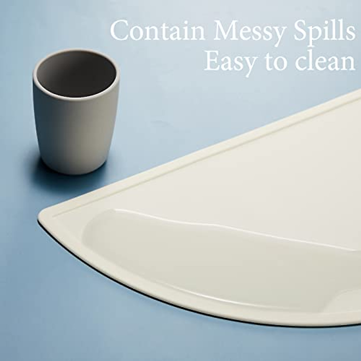 4 Packs Silicone Placemats for Baby Non Slip Placemats for Kids Toddlers Food Table Mats Portable Toddlers Placemats for Dining Table, 4 Colors(Gray, Apricot, Blue, Pink)