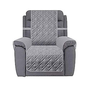 Ameritex Waterproof Nonslip Recliner Cover Stay in Place, Dog Chair Cover Furniture Protector, Ideal Recliner Slipcovers for Pets and Kids (23", Light Grey)