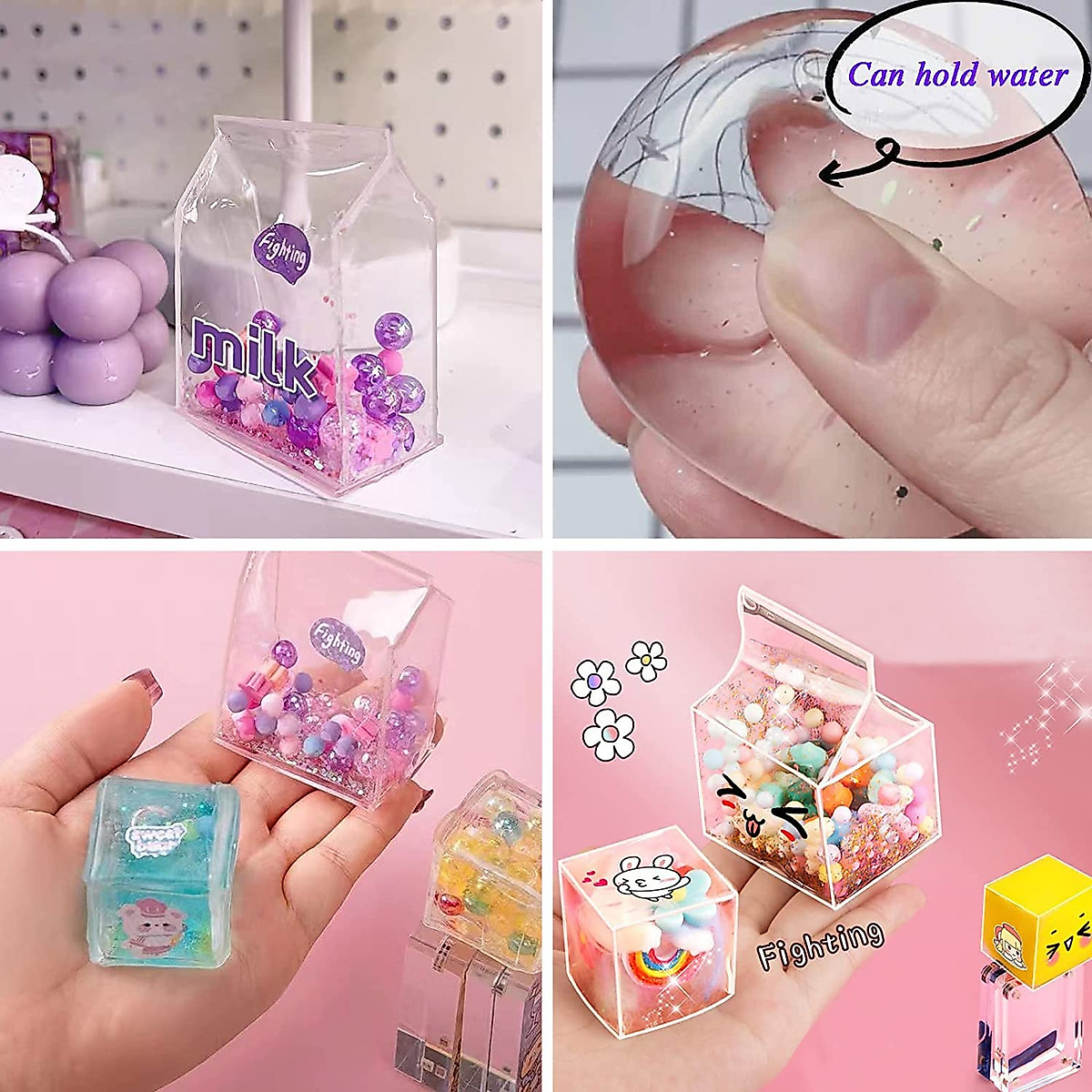 2 Pcs Nano Tape Bubbles Kit，(9.84ft × 2inch) Pink + Yellow Big Nano Tape Kit Toy with Glitter and Inflator，Tape Magic Plastic Bubbles Balloon, Nano Tape Elastic Bubble Craft Kit, Party Birthday Gift