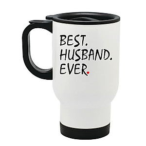 BeeGeeTees Best Husband Ever Travel Mug 14 oz Stainless Steel To Go Cup Heart