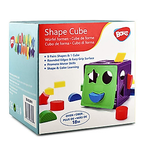 BOHS Geometric Shape Sorting Cube Baby Toys, with 18 Shapes and 1 Cube