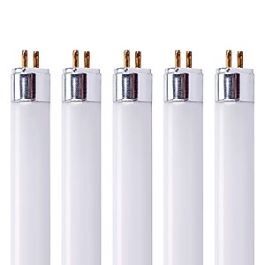 F54T5/865/HO Fluorescent Tube Light Bulb, 46 Inch, 54W, 6500K Daylight, 4200 Lumens, High Output, G5 Bi-Pin Base, 4FT T5 Grow Light Bulbs - 5 Pack