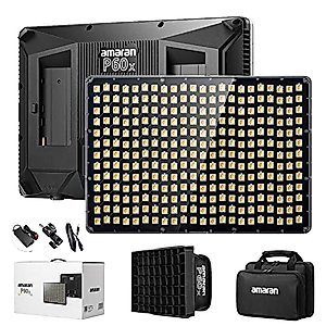 Aputure Amaran P60X Video Panel Light,Color Temperature 3200K-6500K,60w CRI95+/TLCI 97+,5070lux@1m,with Softbox,Support App
