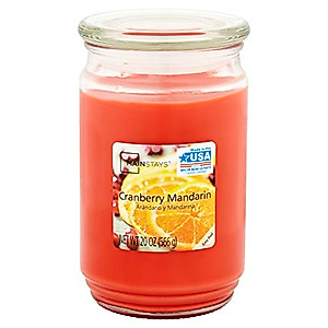 Mainstay Candle Cranberry Manderin Medium Jar Candle