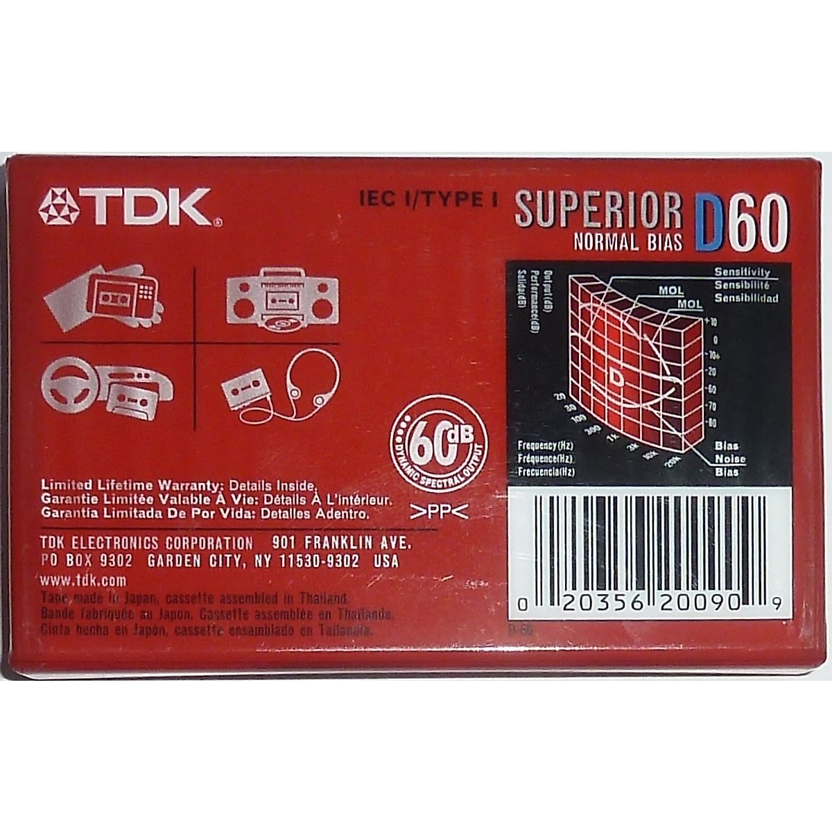 TDK Superior Normal Bias D60 Blank Cassette Tape (Single)