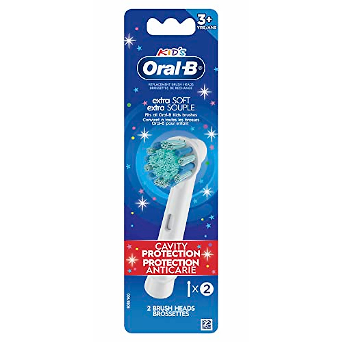 Oral-B Kids Extra Soft Replacement Brush Heads, 2 Count, Cavity Protection