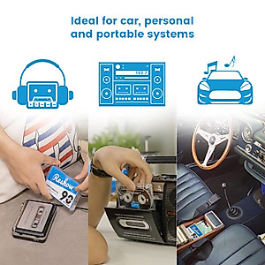 Reshow Audio Cassettes Low Noise High Output 90 min Time Blank Cassettes Tapes with Individual Clear Plastic Cassette Tape Case, Great for Everyday Recording (Pack of 5)