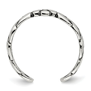 IceCarats 925 Sterling Silver Vintage Rhinestone Crystals Adjustable Toe Ring Open Midi Band Summer Beach Jewelry