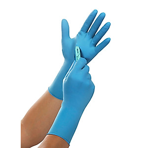 Microflex SafeGrip SG-375 Extra Thick Disposable Latex Gloves for Life Sciences, Automotive w/Textured Fingertips - Medium Blue (Box of 50)