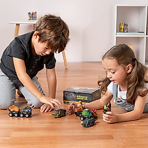 PLAYVIBE Dinosaur Toys for Kids Toys - 8 Pull Back Toy Cars | Dino Vehicle Playsets | Dinosaur Toys for Kids 3-5, 5-7 | Dino Toys Kid Toys Toddler Boy Toys