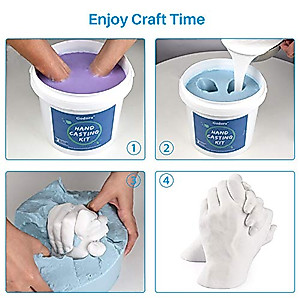 Hand Casting Kit Couples & Molding Kits for Adults, Wedding, Friends, Keepsake Hand Mold Kit Couples for Anniversary and Holiday Activities by Godora