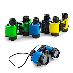 Kicko Pack of 12 Binoculars Toy for Kids - 3.5"x5" Kids Binoculars for Bird Watching and Jungle Pretend Play - Forest Guard Costume - Safari Party Favors and Educational Adventure Gifts for Children