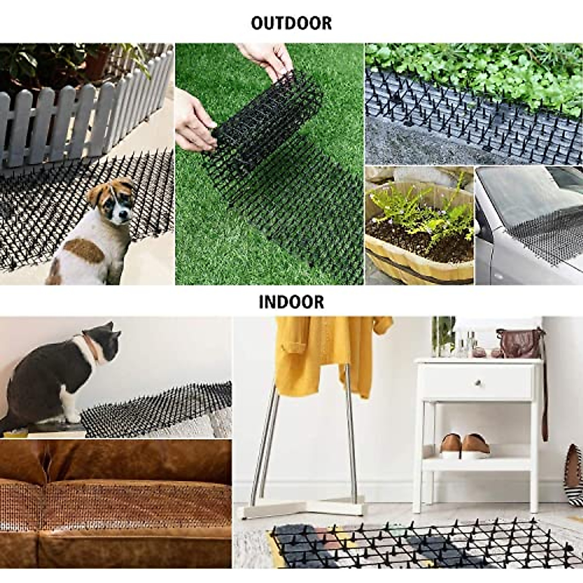 One Sight Scat Mat for Cats with Spikes, 78x11 inches, Cat Repellent Outdoor, Cat Deterrent Indoor, Dog Digging Deterrent for Garden and Fence, Cats Stopper Network