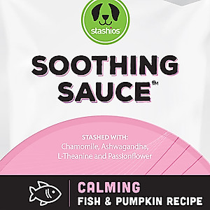 Soothing Sauce, Fish & Pumpkin/Calming Powder Supplement for Dogs & Cats- All Natural, Anxiety Relief, Made in The USA