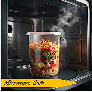 Mr Miracle Deli Containers with Lids - 12 Pack of 32 oz Clear Airtight Reusable Plastic Food and Multi-Purpose Containers - Microwave, Freezer, and Dishwasher Safe