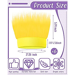 6 Pcs Hairy Headband Costume Headband Troll Crazy Hair Wig Accessories Head Decorations for Kid Adult Women Men Party Costume (Yellow)