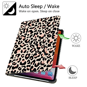 Hepix iPad Pro 12.9 Case 2022 2021 2020 2018 Leopard Print Cheetah iPad 6th 5th 4th 3rd Gen with Pencil Holder, Multi-Angle Pocket Slim Folio Stand Protective Cover Auto Sleep Wake