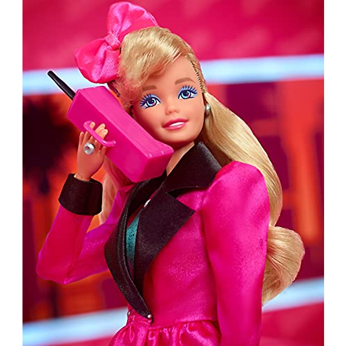 Barbie Rewind 80s Edition Career Girl Doll (11.5-in Blonde) Wearing Blazer, Houndstooth Skirt & Accessories, with Cassette Tape Doll Stand, Gift for Collectors