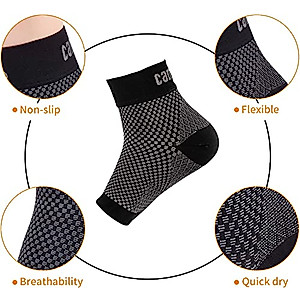 CAMBIVO Plantar Fasciitis Relief Socks for Women & Men (Pair), Ankle Brace Compression Sleeve Support for All Day Wear with Arch and Ankle Support (Small)