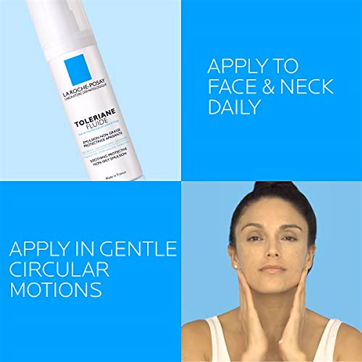 La Roche-Posay Toleriane Sensitive Fluide Protective Moisturizer, Lightweight Oil-Free Face Moisturizer, For Sensitive Skin